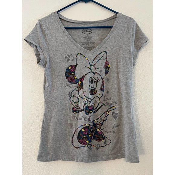 Disney | Tops | Disney Large Grey Minnie Mouse Tee | Poshmark